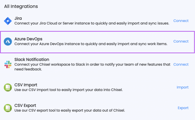 Azure DevOps Integration - Chisel Help