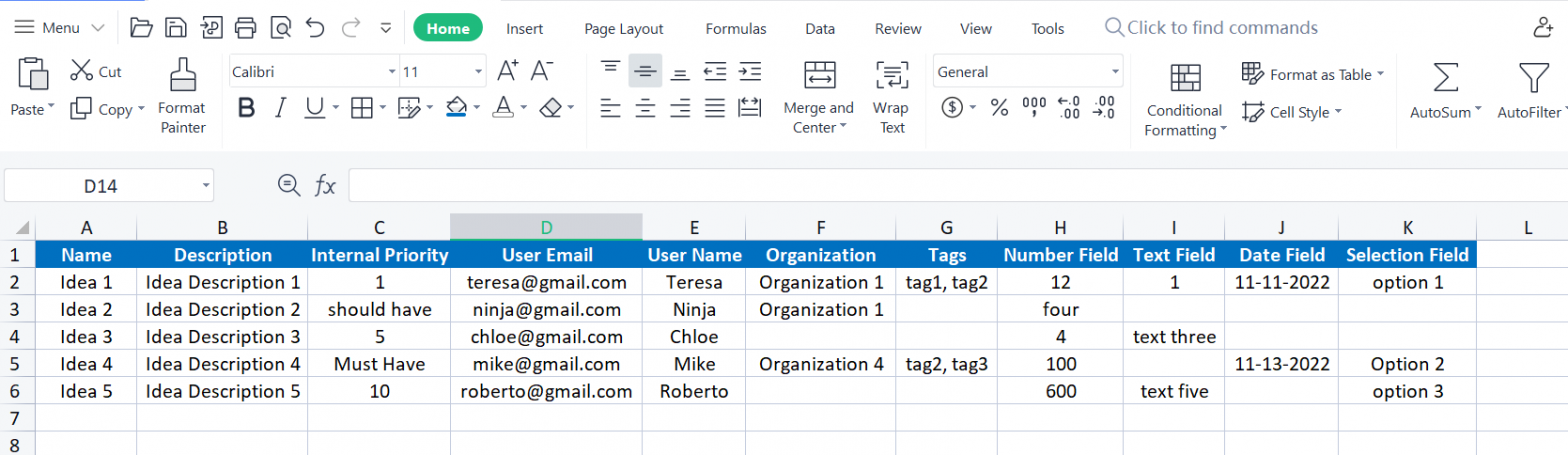 Idea Box CSV Import - Chisel Help