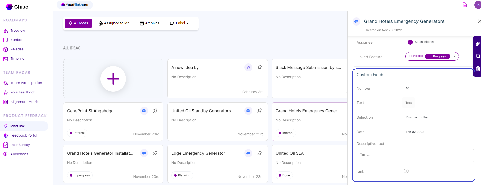 How To Add Custom Fields to Ideas in Idea Box - Chisel Help