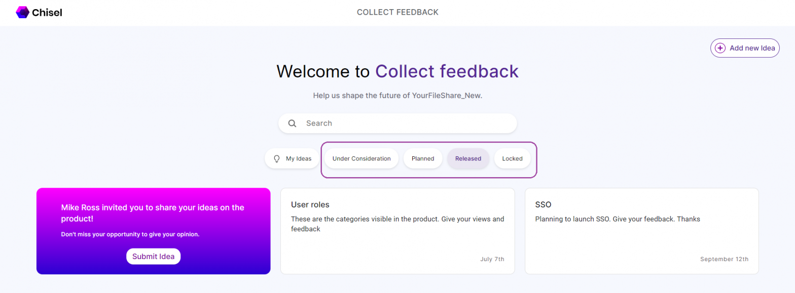 How To Use the Feedback Portal - Chisel Help