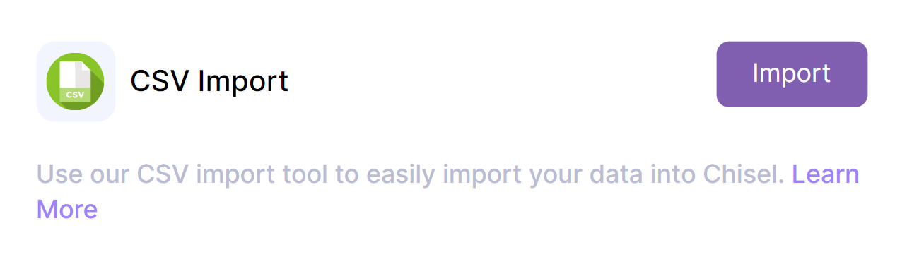 Upload data via CSV Import Tool - Chisel Help