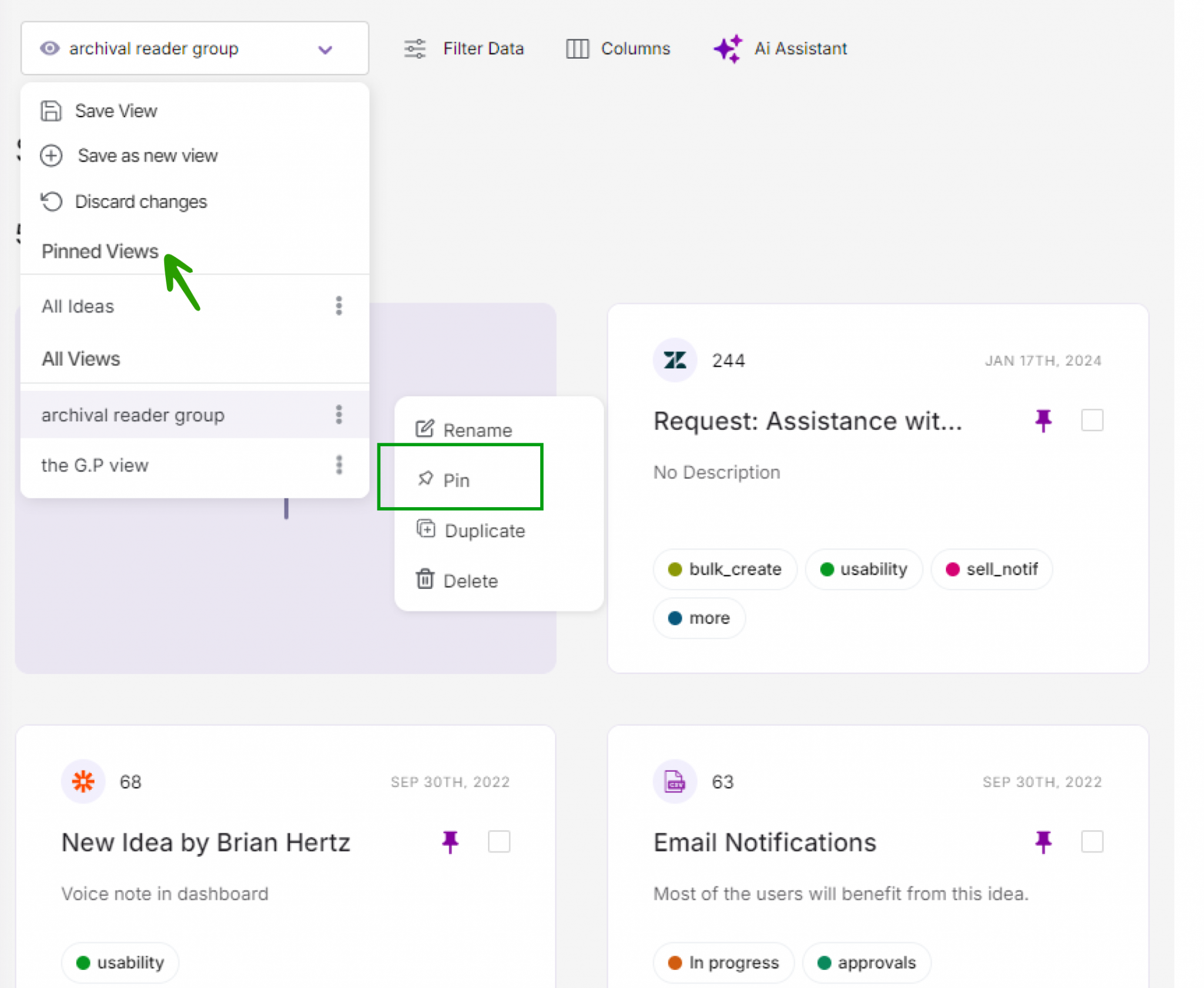Share the Idea Box View With Team Members and Stakeholders - Chisel Help